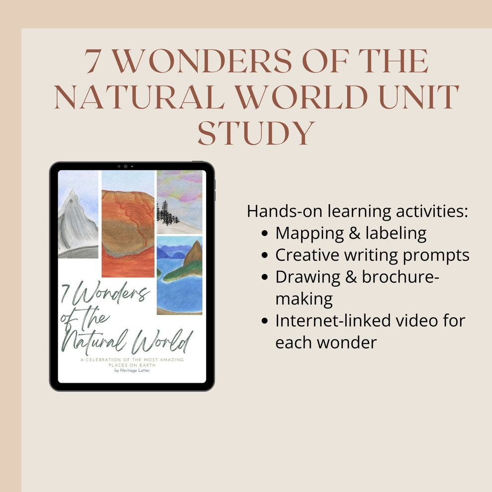 7 Wonders of the Natural World Unit Study – Heritage Letter
