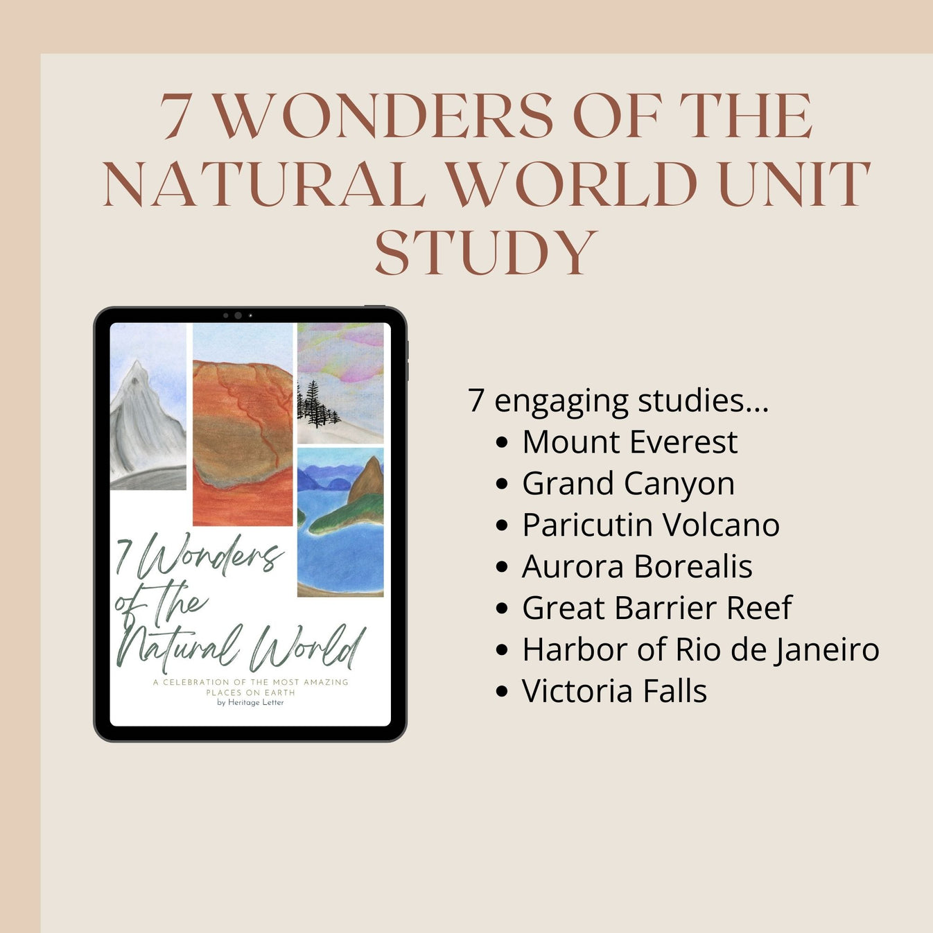 7 Wonders of the Natural World Unit Study – Heritage Letter