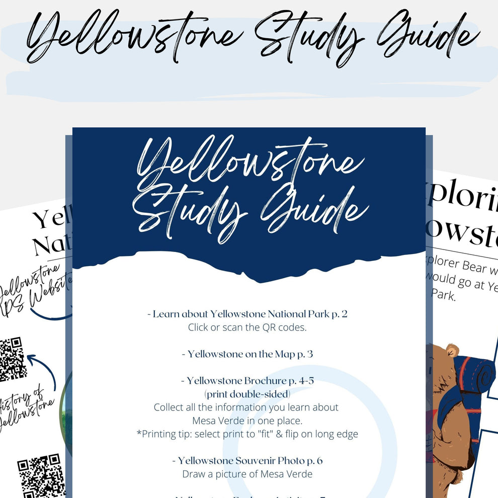 Yellowstone National Park Unit Study – Heritage Letter